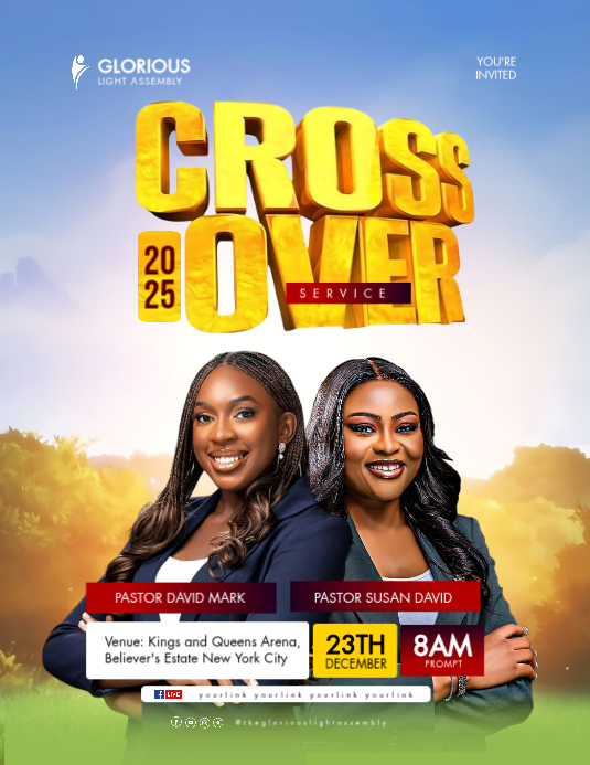 White Professional Crossover Night Flyer, Watch Night Church Event ...