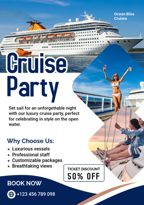 Modèle White Professional Cruise Party A2 | PosterMyWall