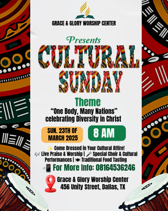 Copy of White Professional Cultural Sunday Flyer Instagram Portrait ...