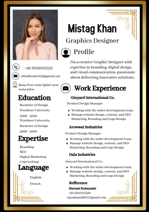 White Professional Curriculum Vitae A4 Template | PosterMyWall