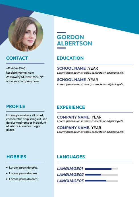 Modèle White Professional Curriculum Vitae Template | PosterMyWall