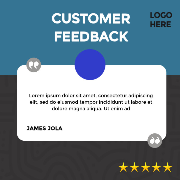 White Professional Customer Feedback Template Instagram Post | PosterMyWall