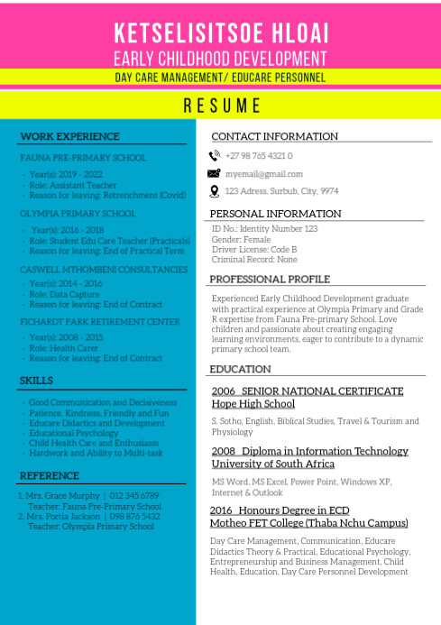 White Professional Customizable Resume / Cv A4 Template | PosterMyWall