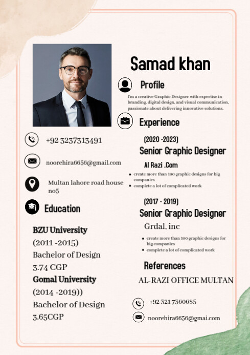 White Professional Cv Background A4 Template | PosterMyWall