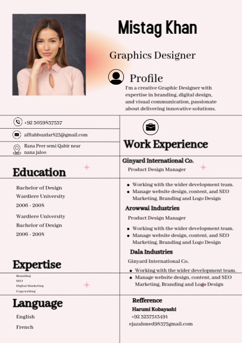 White Professional Cv Background A4 Template | PosterMyWall