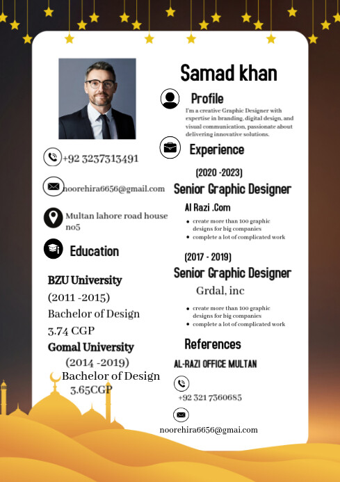 White Professional Cv Resume A4 Template | PosterMyWall