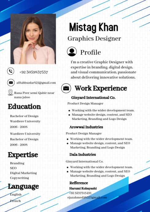 White Professional Cv Resume A4 Templat | PosterMyWall