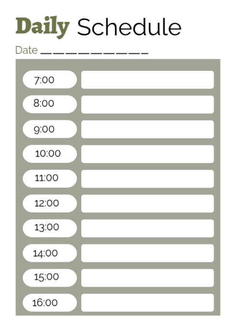 Plantilla de White Professional Daily Schedule Template For Work ...
