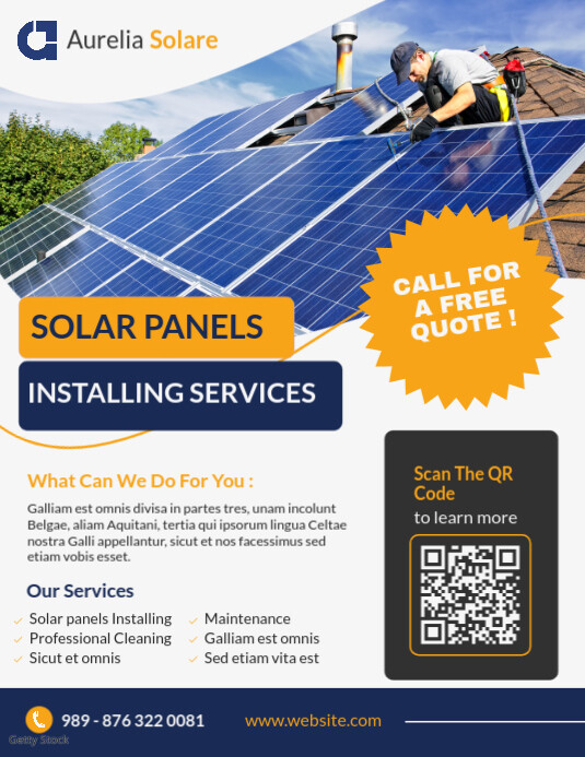 Copy of White Professional Dark Blue And Orange Yellow Solar Panels ...