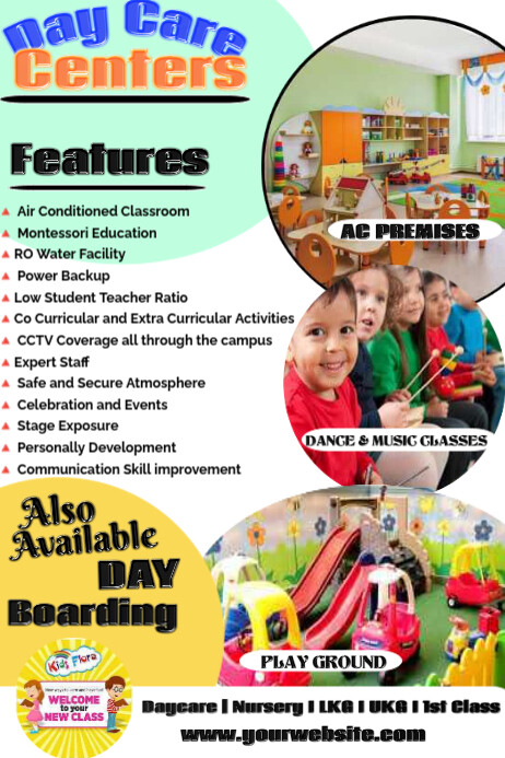 White Professional Daycare Poster Template | PosterMyWall