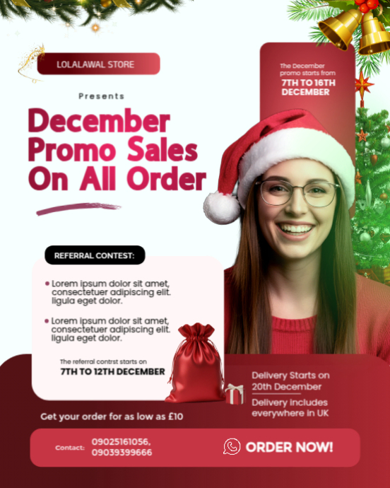 White Professional December Promo Flyer Instagram Portrait Template ...