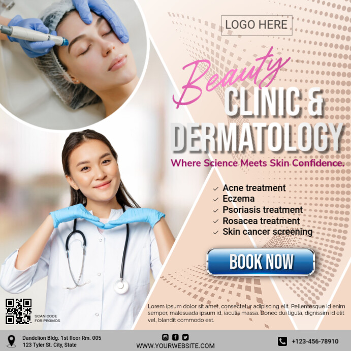Copy of White Professional Dermatologist Instagram Post | PosterMyWall