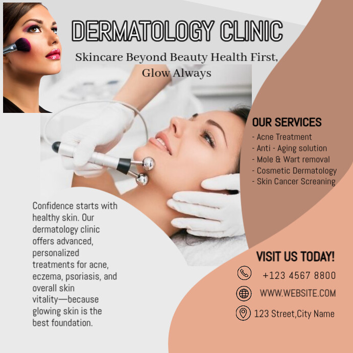 White Professional Dermatology Instagram Post Template | PosterMyWall