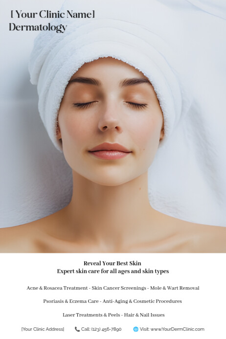 White Professional Dermatology Poster Template | PosterMyWall