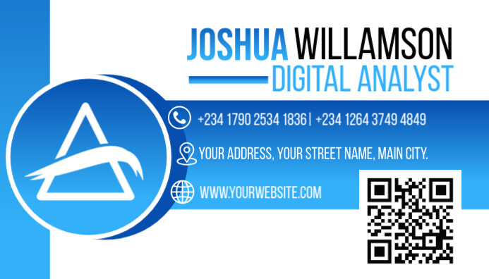 White Professional Digital Analyst Business Card Template | PosterMyWall