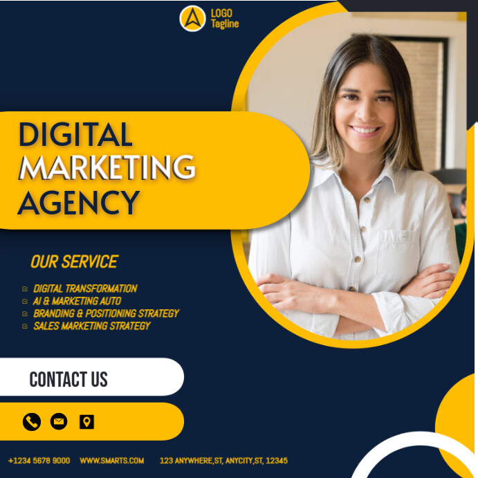 White Professional Digital Marketing Agency Instagram Post Template ...