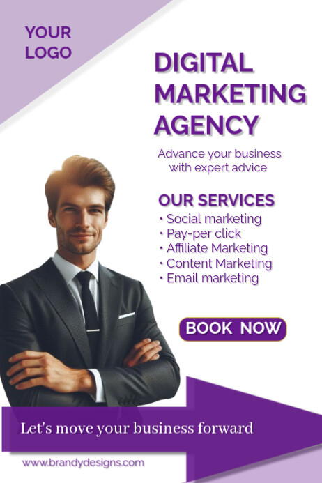 White Professional Digital Marketing Poster Template | PosterMyWall