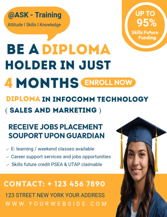 White Professional Diploma Holder Flyer (us Letter) Template | PosterMyWall
