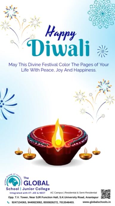 Copy of White Professional Diwali Digital Display (9:16) | PosterMyWall