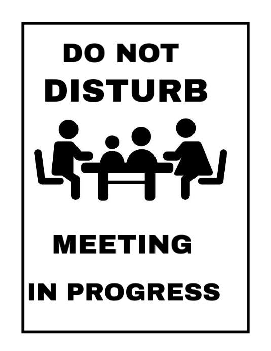 White Professional Do Not Disturb Meeting In Progress Flyer (us Letter ...