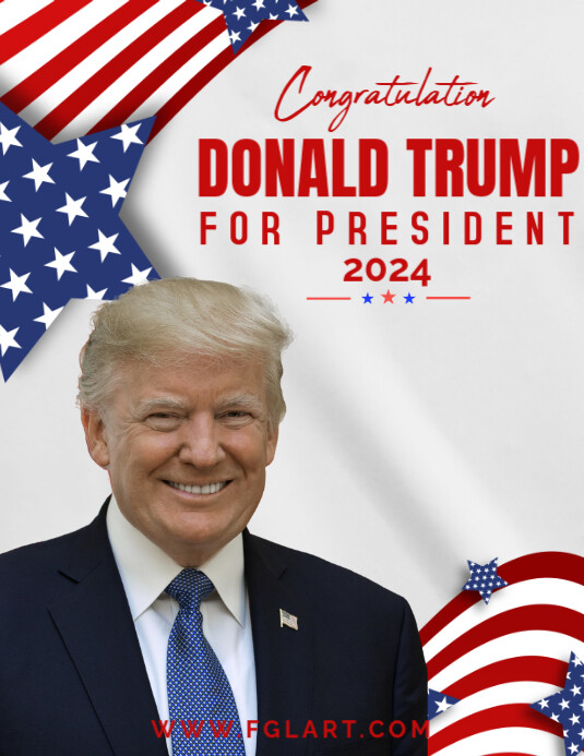 White Professional Donald Trump President 2024 Flyer (us Letter ...