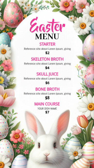 Modèle White Professional Easter Menu Template Instagram Story ...
