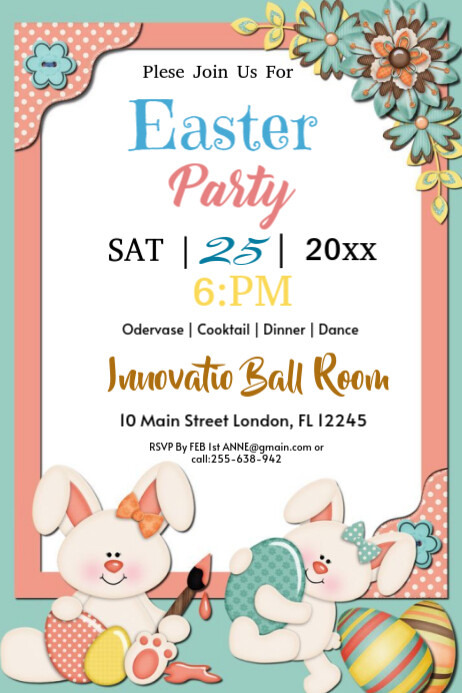 White Professional Easter Party Poster Template | PosterMyWall