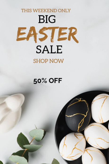 White Professional Easter Sales Poster Template | PosterMyWall