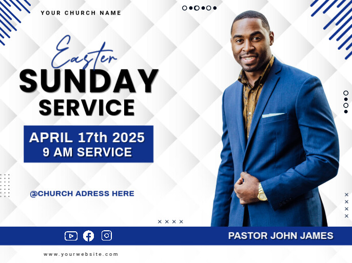 White Professional Easter Sunday Service Presentation Template ...