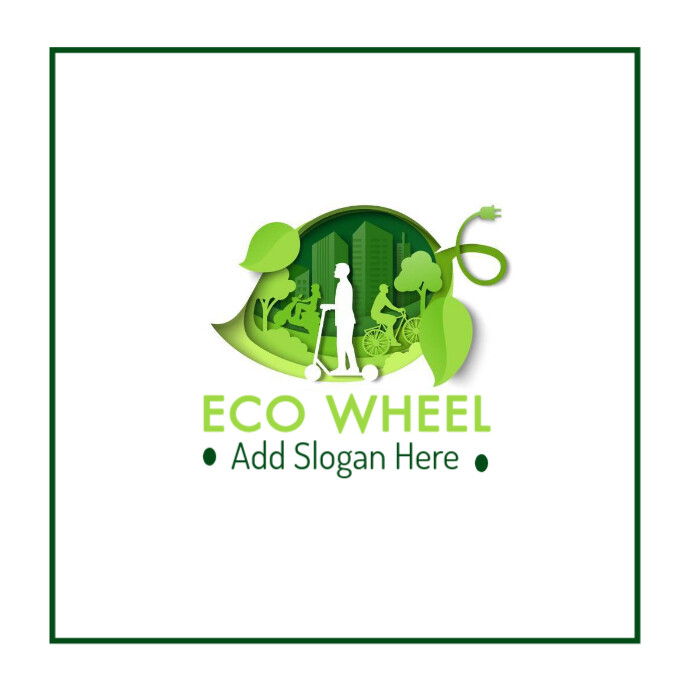 White Professional Eco Wheel Logo, Eco Wheel Logo, Green Transport Logo ...