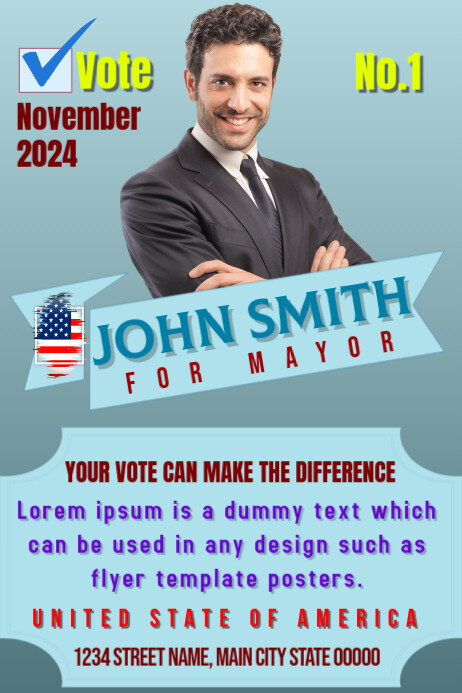 White Professional Election 2024 Poster Template | PosterMyWall