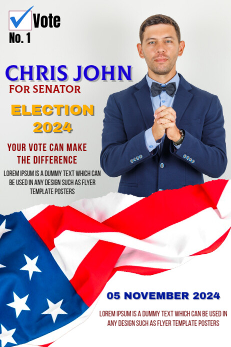 White Professional Election 2024 Poster Template | PosterMyWall