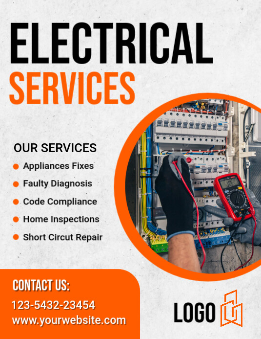 White Professional Electrical Services Flyer (us Letter) Templat ...