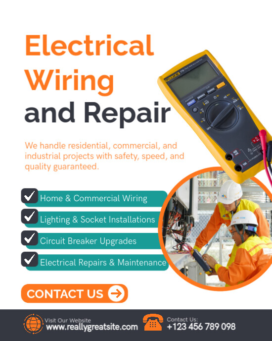 White Professional Electrical Wiring And Repair Services Instagram ...