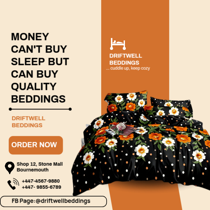 White Professional Elegant Beddings Business Flyer Design Instagram ...
