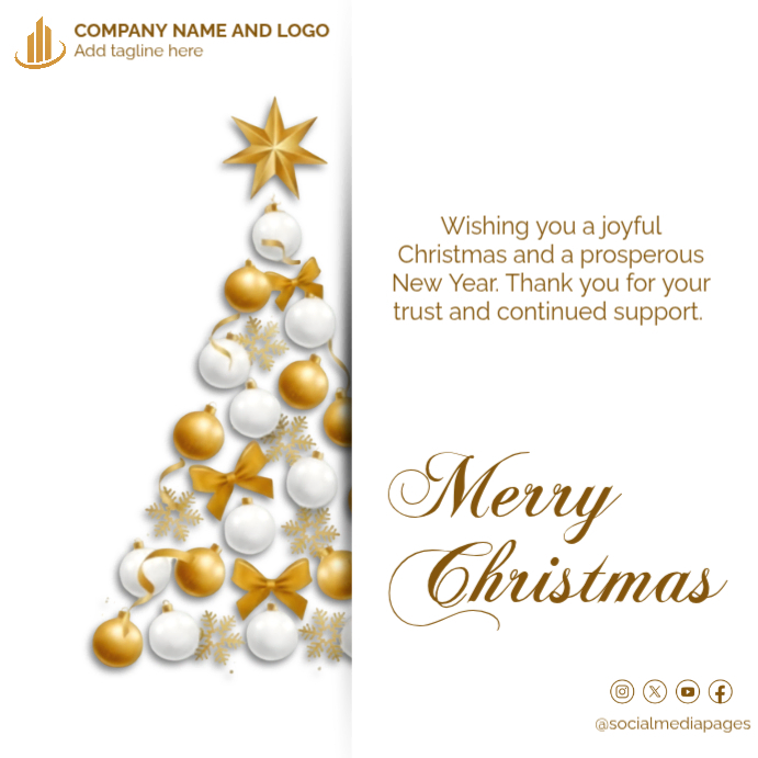 Copy of White Professional Elegant Gold Christmas Business Greeting ...
