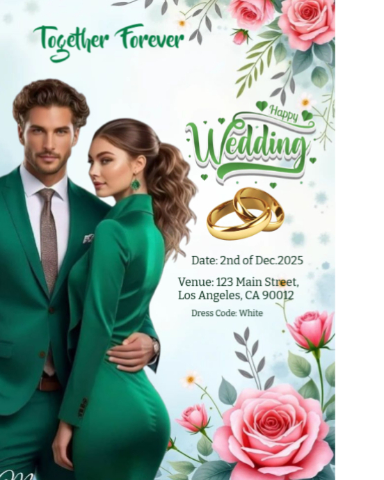 White Professional Elegant Wedding Invitation Design Instagram Portrait ...