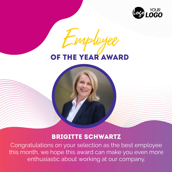 Copy of White Professional Employee Of The Month, Emp | PosterMyWall