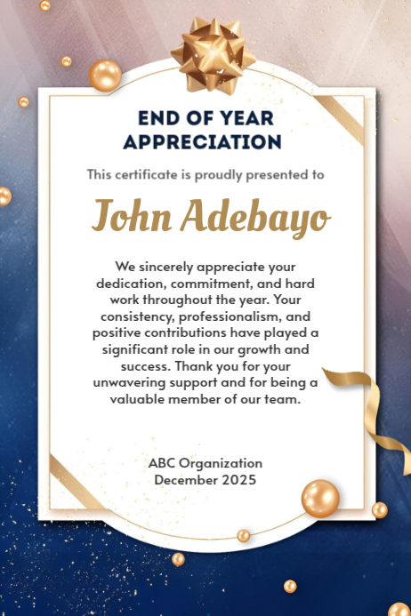 White Professional End Of Year Staff Appreciation Message Poster ...