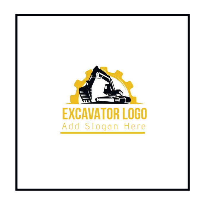 White Professional Excavator Logo, Digging Logo, Excavator Logo, Heavy ...