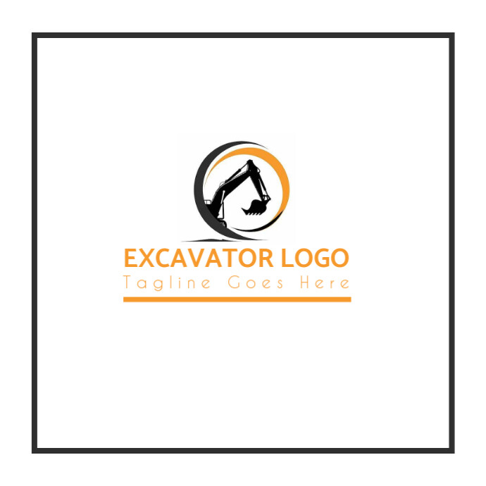 White Professional Excavator Logo, Excavator Logo, Excavation Logo ...