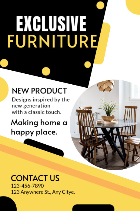 White Professional Exclusive Furniture Poster Template | PosterMyWall