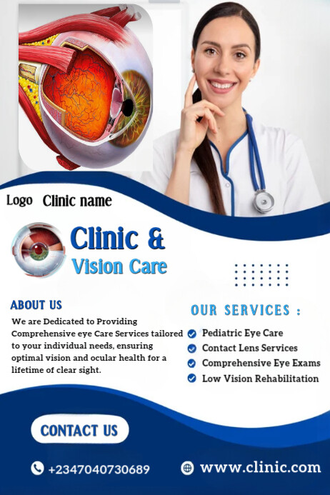 Plantilla de White Professional Eye And Vision Clinic Poster | PosterMyWall