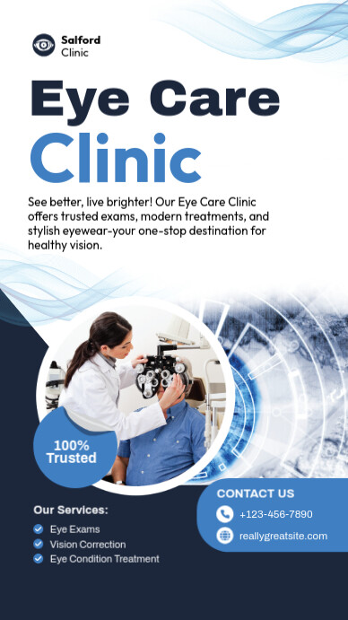 Copy of White Professional Eye Clinic Instagram Story | PosterMyWall