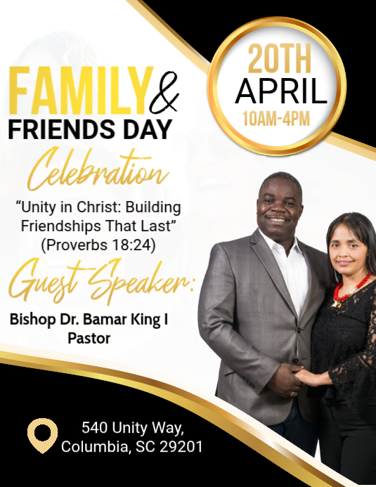 White Professional Family and Friends Day Celebration Flyer Template ...