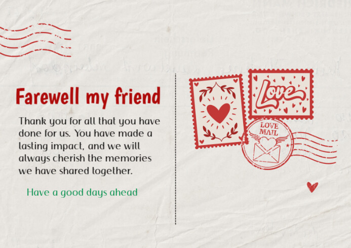 White Professional Farewell Cards A4 Template | PosterMyWall