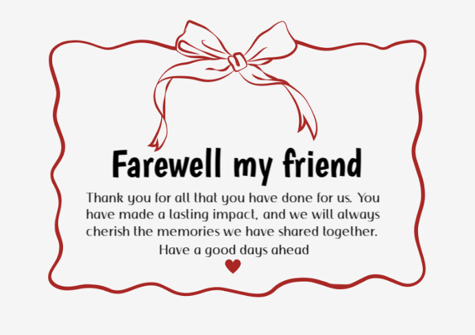 White Professional Farewell Cards A4 Template | PosterMyWall
