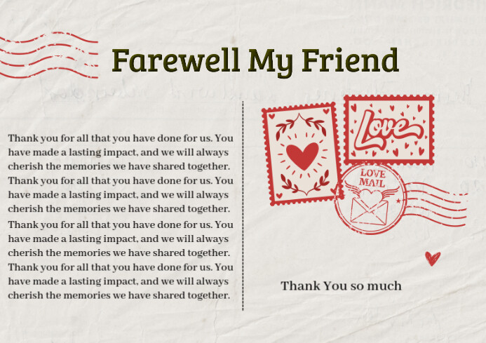 White Professional Farewell Greeting Card A4 Template | PosterMyWall