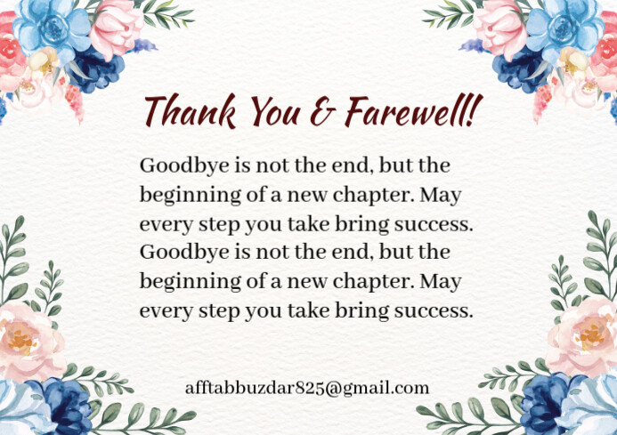 White Professional Farewell Posters A4 Template | PosterMyWall