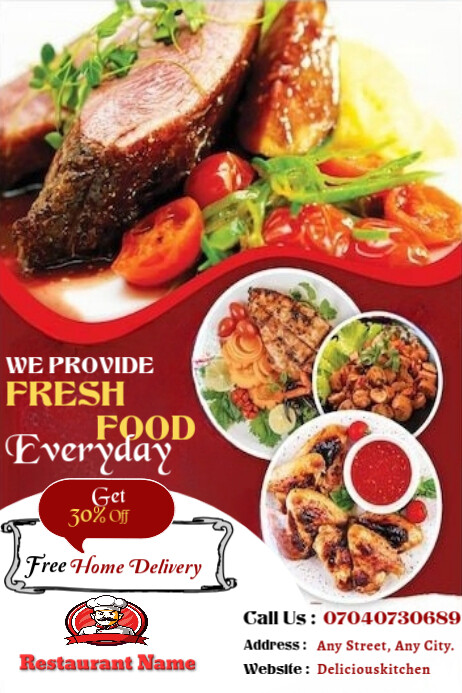 White Professional Fast Food Restaurant Poster Template | PosterMyWall